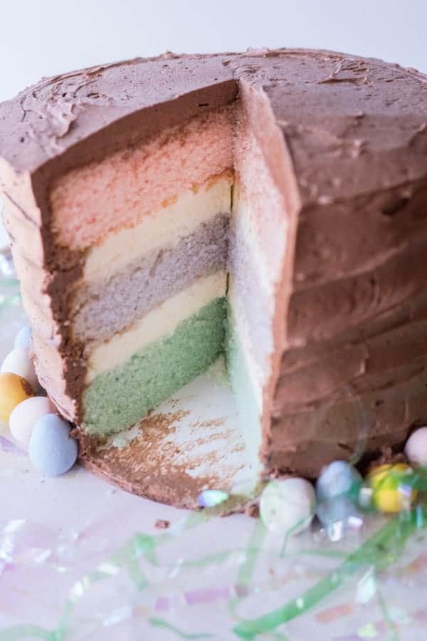 Easter Cake with Whipped Buttercream Frosting • A Table Full Of Joy